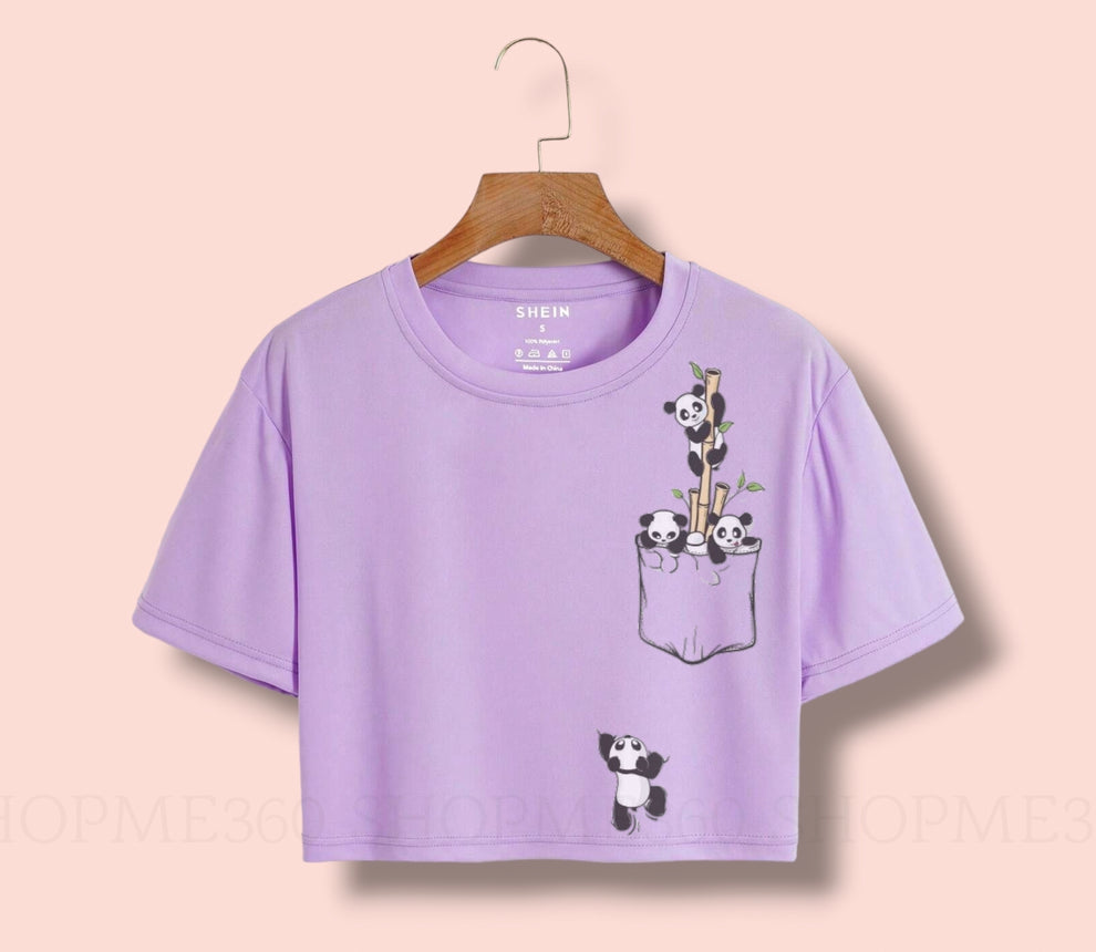LILAC CROP TEE POC PANDA – SHOPME360